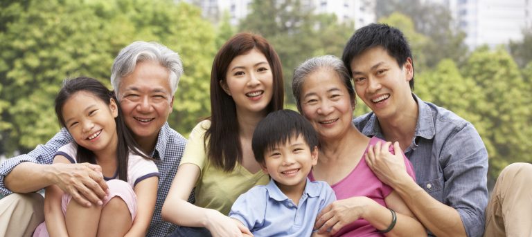 Portrait Of Multi-Generation Chinese Family Relaxing In Park – Yarra ...